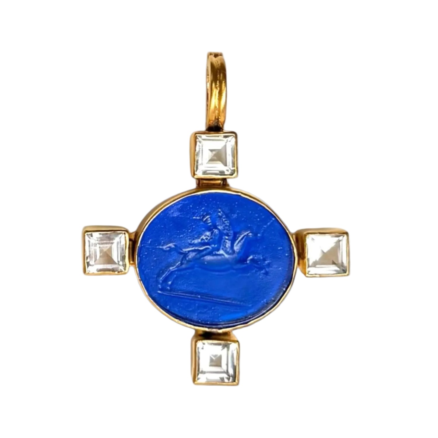 Pegasus Intaglio Enhancer in Lapis Blue | Cathy Eastham Fine Jewelry