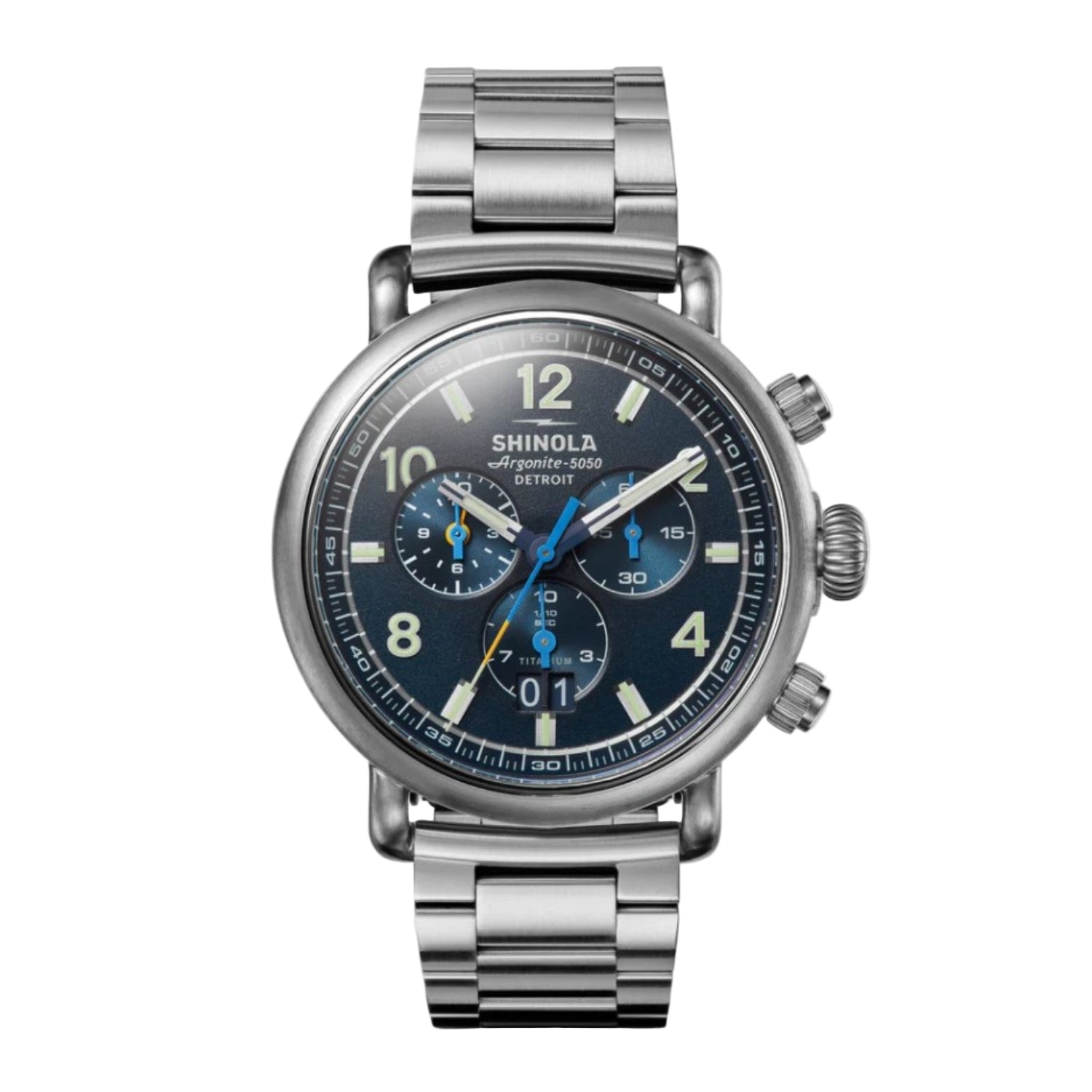 Blue Runwell Chronograph West Wind Watch Gift Set with Additional Strap ...