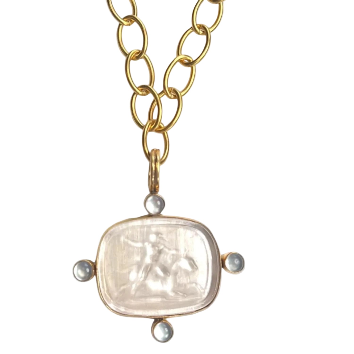 Peony Pink Mithra Intaglio Necklace | Cathy Eastham Fine Jewelry