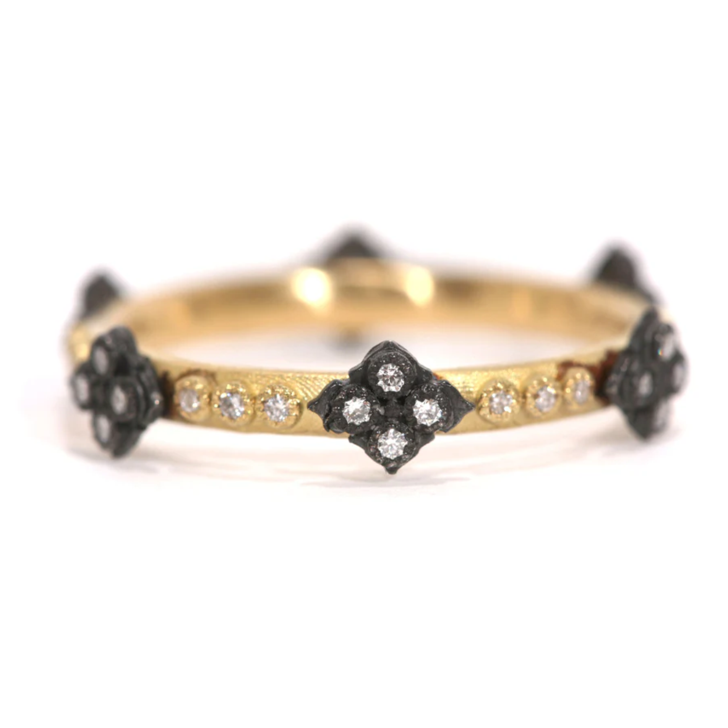 18K Gold & Blackened Silver Diamond Ring | Cathy Eastham Fine Jewelry