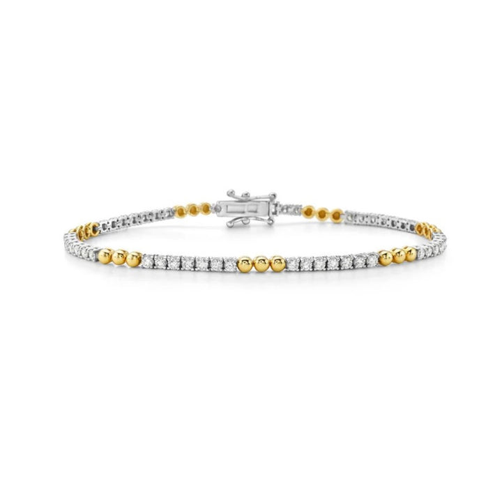 Medium Diamond and Gold Ball Chain Tennis Bracelet | Cathy Eastham Fine ...
