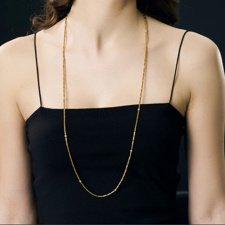 Gold and Diamond Long Beaded Necklace | Cathy Eastham Fine Jewelry